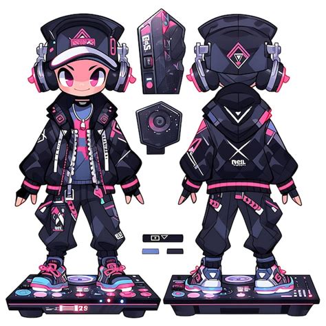 Premium Photo Colorful Male Dj Chibi Kawaii Music Producer Edm