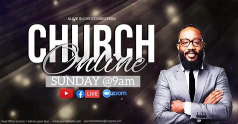 Church Live Online Sermon Template Postermywall