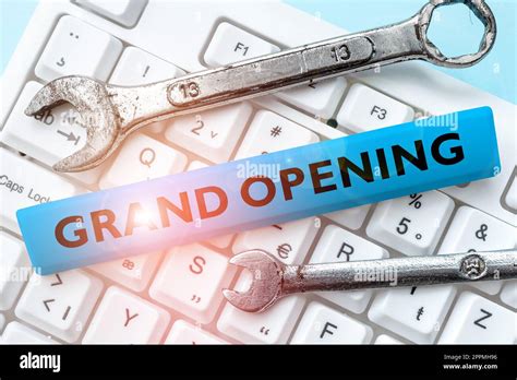 conceptual display grand opening business showcase ribbon cutting new