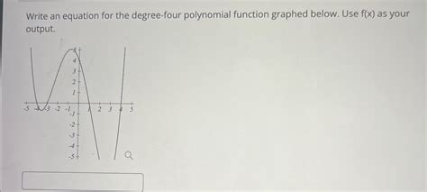 Solved Write An Equation For The Degree Four Polynomial Chegg