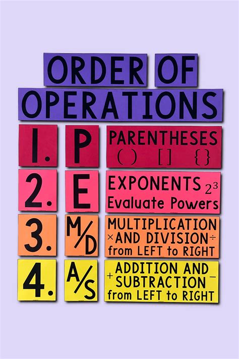 My Math Resources Pemdas Order Of Operations Bulletin Board Poster Or