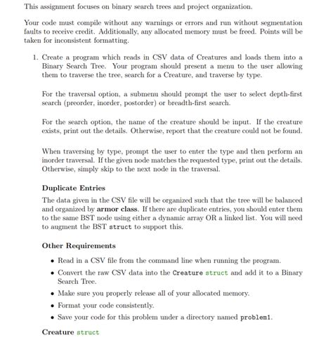 This Assignment Focuses On Binary Search Trees And