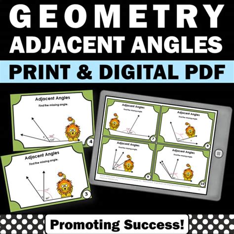 Adjacent Angles 6th 7th Grade Geometry Review Math Scoot Game Scavenger Hunt
