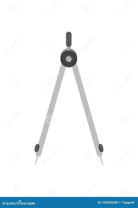 Pair Of Compasses Technical Drawing Instrument Stock Vector