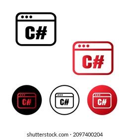 C Sharp Code Icon Illustration Stock Vector Royalty Free Shutterstock