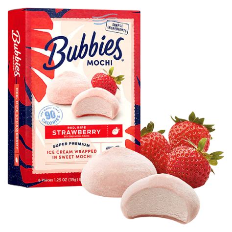 Bubbies Strawberry Mochi Ice Cream 6ct Delivered In As Fast As 15