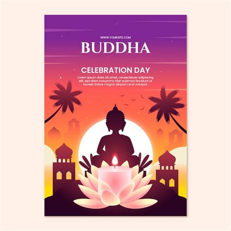 Premium Vector Gradient Buddha Poster Design