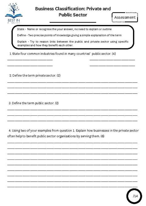 Business Classification Private And Public Sector Revision And