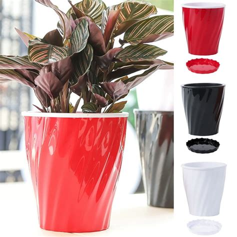 Resin Planters In The Us Worth Garden Plastic Round 8 Inch