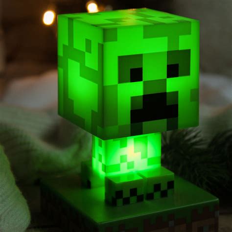 Minecraft Creeper Icons 3d Table Lamp Elbenwald