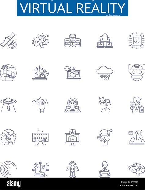 virtual reality line icons signs set design collection of virtual