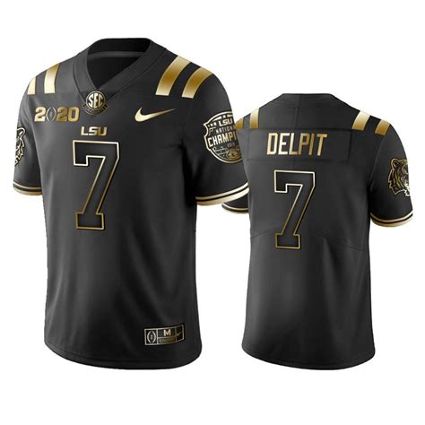 Lsu Tigers Grant Delpit Black 2020 National Champions Golden Edition Jersey Jerseyok Shop