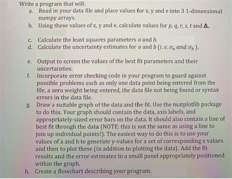 Only Python Weighted Least Squares Fit X Values Chegg