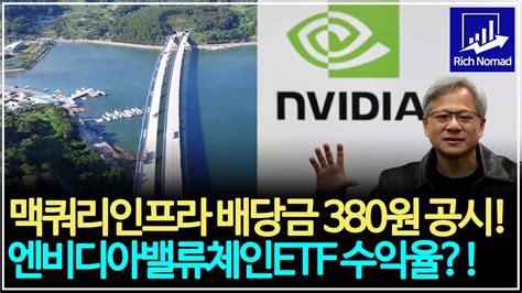 맥쿼리인프라 배당금 삭감 도대체 무슨 일이 ACE엔비디아밸류체인액티브ETF 일만에 수익율 YouTube