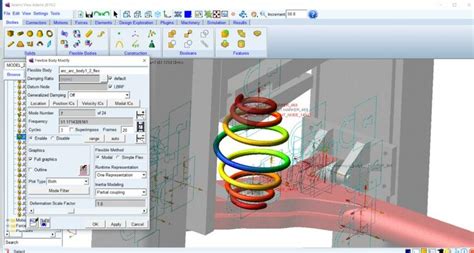 deformed representation of the spring for the vibration mode 7