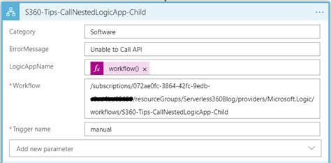 create and call nested logic apps serverless notes