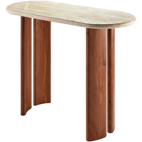 Cream Dark Wood Triassic Console Table Modern Console Tables