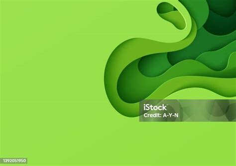 종이 컷 스타일의 추상 녹색 배경 골판지에서 잘라 3d 레이아웃 벽지 추상 곡선 모양이 있는 최신 템플릿입니다 비즈니스 포스터에 대한 종이 컷 파도와 벡터 환경 카드 0명에