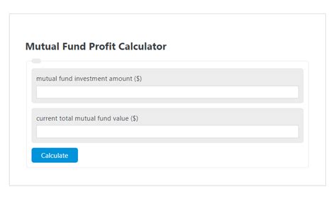 Mutual Fund Profit Calculator Calculator Academy