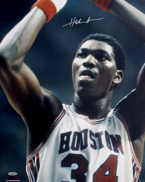Hakeem Olajuwon Autographed Houston Cougars 16x20 Photo