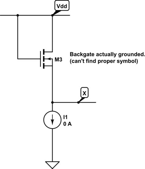 What Sets The Source Voltage In This Simple Cmos Circuit If The Current
