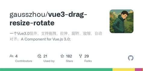 GitHub gausszhou vue3 drag resize rotate 一个Vue3 0组件支持拖拽拉伸旋转放缩自动对齐A Component for Vue js