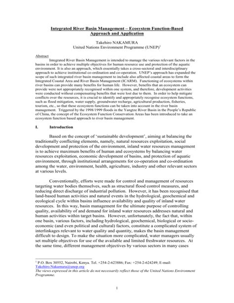 Integrated River Basin Management