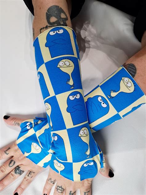 Bloo And Cheese Fingerless Gloves Arm Warmers Accessories Costume
