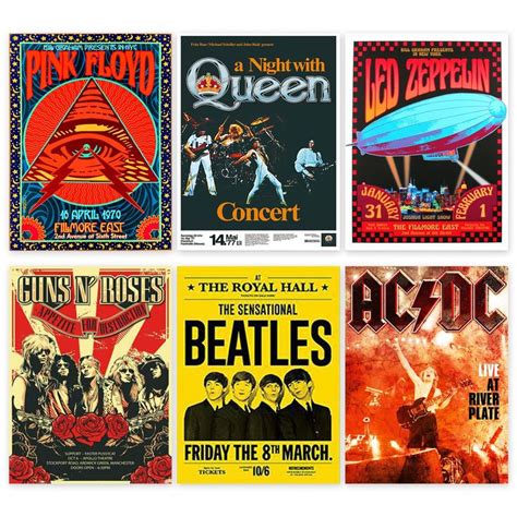 Bdshunbf 6 Pcs Band Album Cover Music Album Cover Rock Wall Collage Kit Band Posters Room