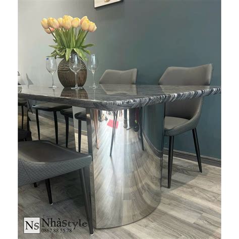 Bàn Ăn Cao Cấp Chân Inox S Nhà Style