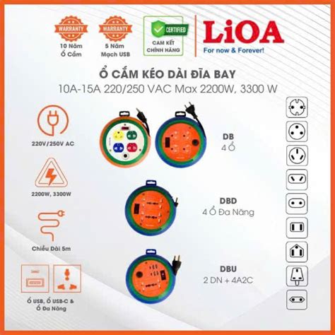 Rulo Lioa Ổ Cắm Lioa Ổ Cắm 6 Lỗ đa Năng Ổ Cắm Kéo Dài Lioa Ổ Cắm