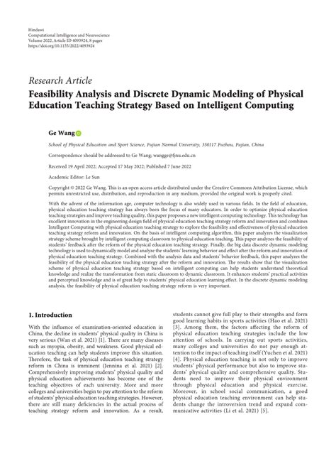 Pdf Feasibility Analysis And Discrete Dynamic Modeling Of Physical