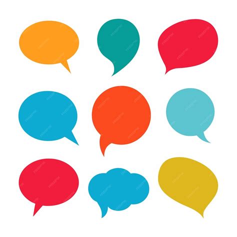 Speech Bubble Colorful Cicon Set Vector Illustration Premium Ai Generated Vector