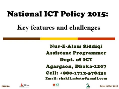 National Ict Policy Of Bangladesh 20015 Ppt