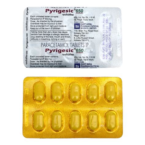Pyrigesic 650 Tablets At Rs 20 16 Strip In Kolkata Id 22316891488