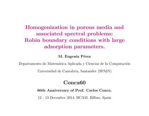 Pdf Homogenization In Porous Media And Associated Spectral · Homogenization In Porous