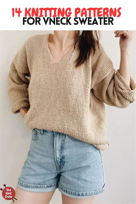 14 Knit Vneck Sweater Patterns For Women The Knit Crew