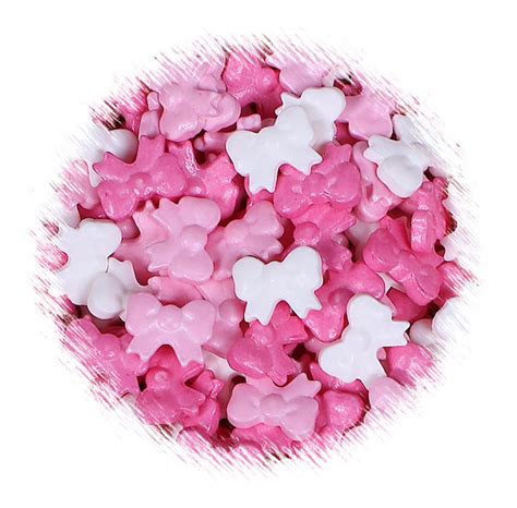 Shop White Pink Bow Candy Sprinkles Bow Sprinkles In 3 Colors Sprinkle Bee Sweet