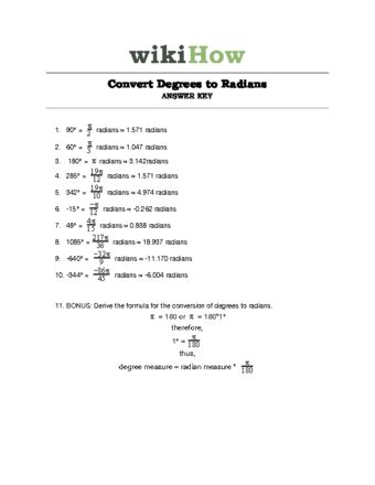 How To Convert Degrees To Radians Steps With Pictures