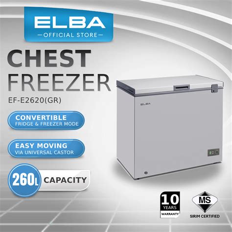 ELBA Chest Freezer Grey ARTICO EF E2620 GR Shopee Malaysia