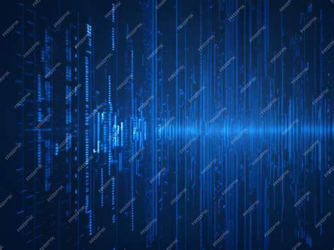 premium photo blue digital binary data on computer screen background