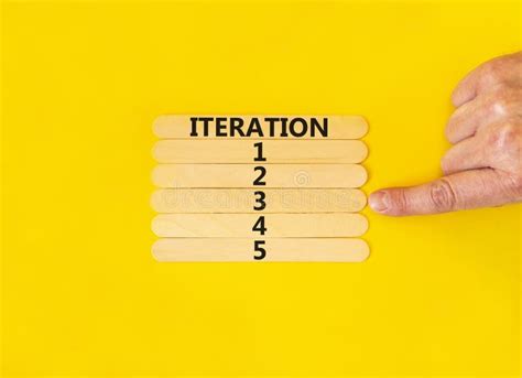 Time To Iteration 3 Symbol Concept Word Iteration 1 2 3 4 5 On Wooden