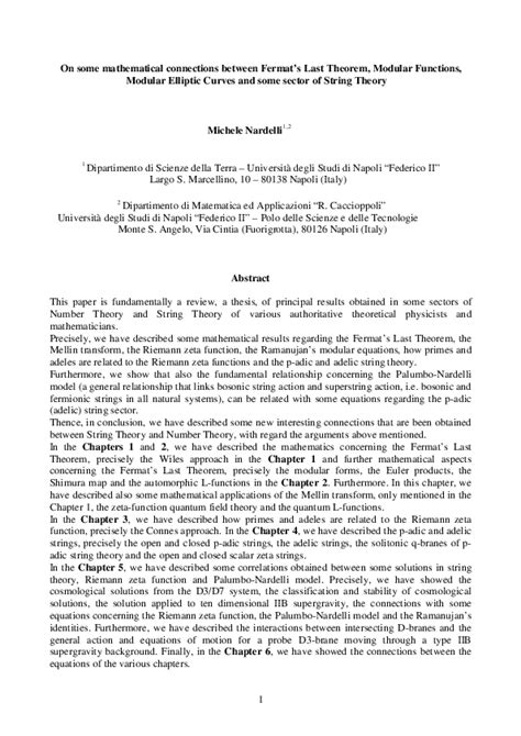 Pdf On Some Mathematical Connections Between Fermats Last Theorem