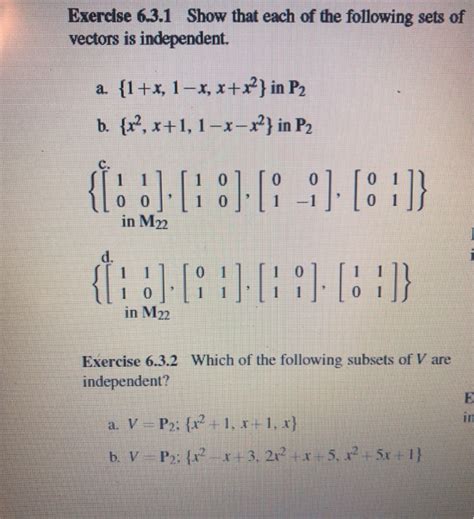 solved exercise 6 3 1 show that each of the following sets