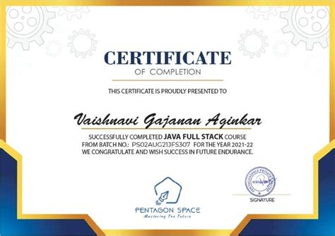 vaishnavi aginkar on linkedin java training