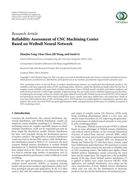 Pdf Reliability Assessment Of Cnc Machining Center Based On Weibull