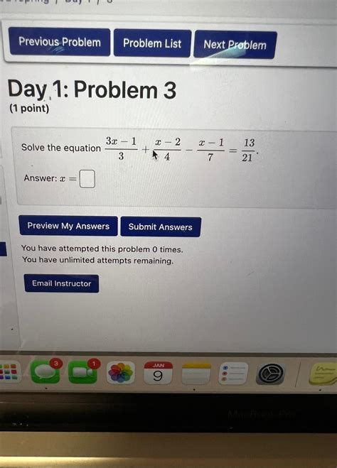 solved day 1 problem 3 1 ﻿point solve the equation
