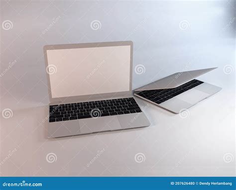 Realistic Laptop Mockup Template Scene Editorial Image Illustration