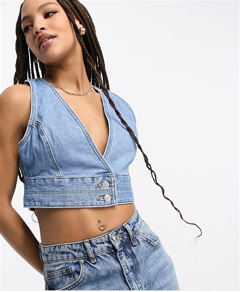 Levis Raine Denim Crop Top 85 86 Eightyfiveightysix