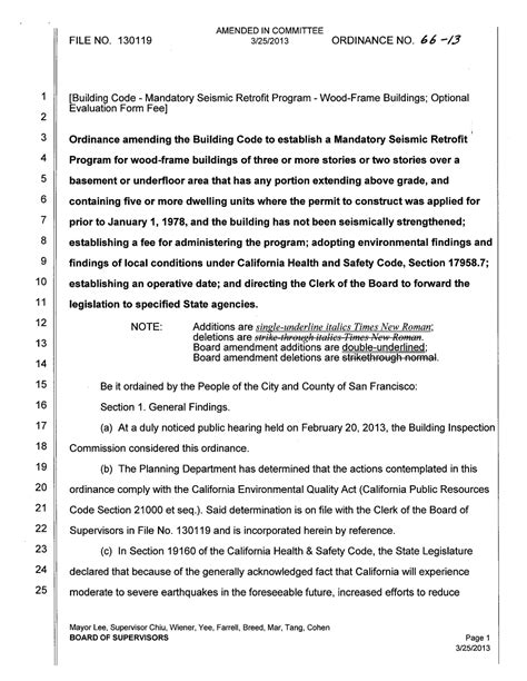 Building Code Mandatory Seismic Retrofit Program Wood Frame Buildings Optional Evaluation